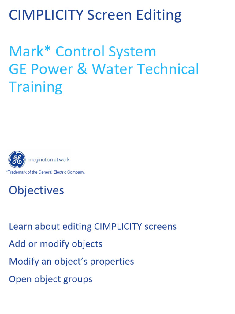 CIMPLICITY Screen Editing Guide | PDF | Double Click | Button (Computing)