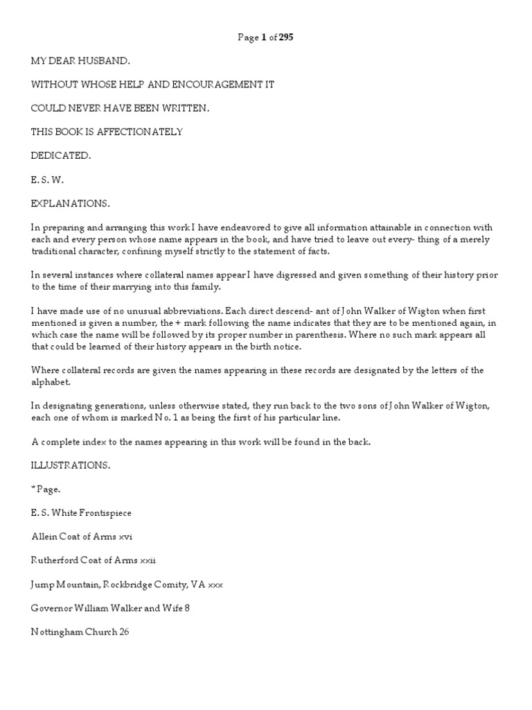 Best Genealogy of The Descendants of John Walker of Wigton | PDF ...