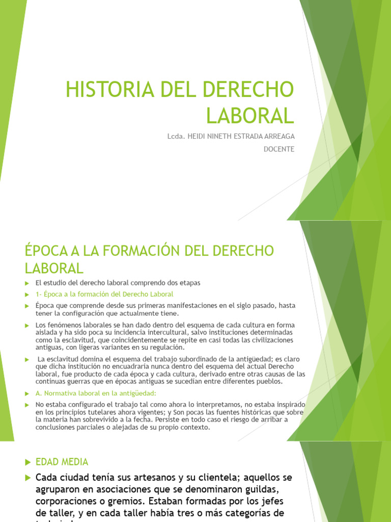 Historia Del Derecho Laboral | PDF | Derecho laboral