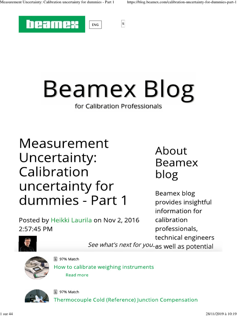 Calibration Uncertainty For Dummies - Part 1 | PDF | Calibration ...
