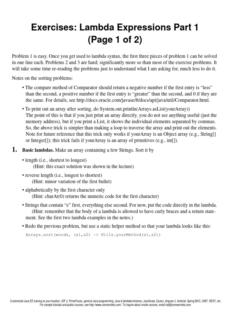exercises-lambdas-1 | PDF | Anonymous Function | String (Computer Science) exercises-lambdas-1 | PDF | Anonymous Function | String (Computer Science)