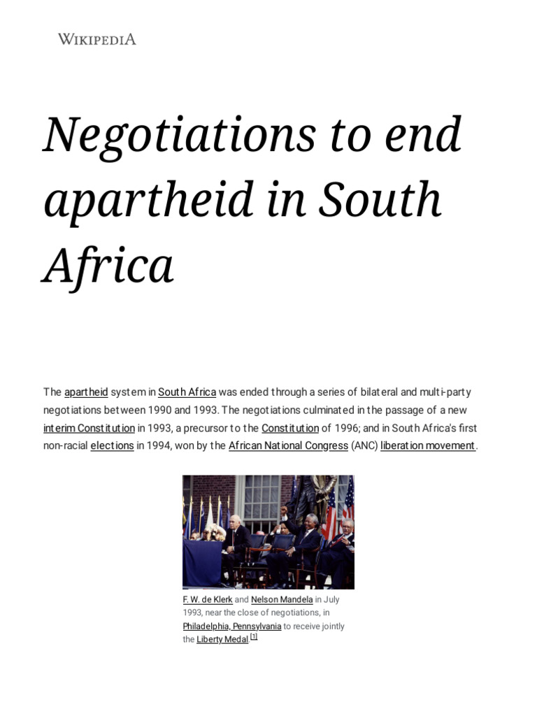 South Africa's Path to Ending Apartheid | PDF | Apartheid | South Africa