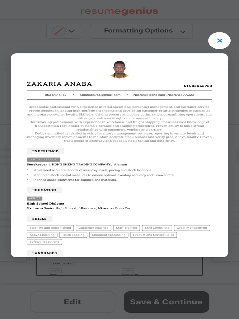 Resume Builder | PDF | Inventory | Logistics