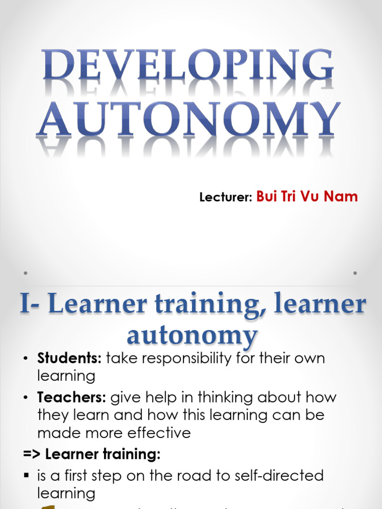 Promoting Learner Autonomy in Education | PDF | Learning | Metacognition