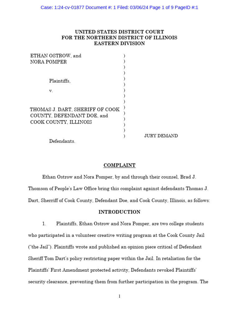 First Amendment Retaliation Case: Ostrow & Pomper | PDF | Legal Remedy ...