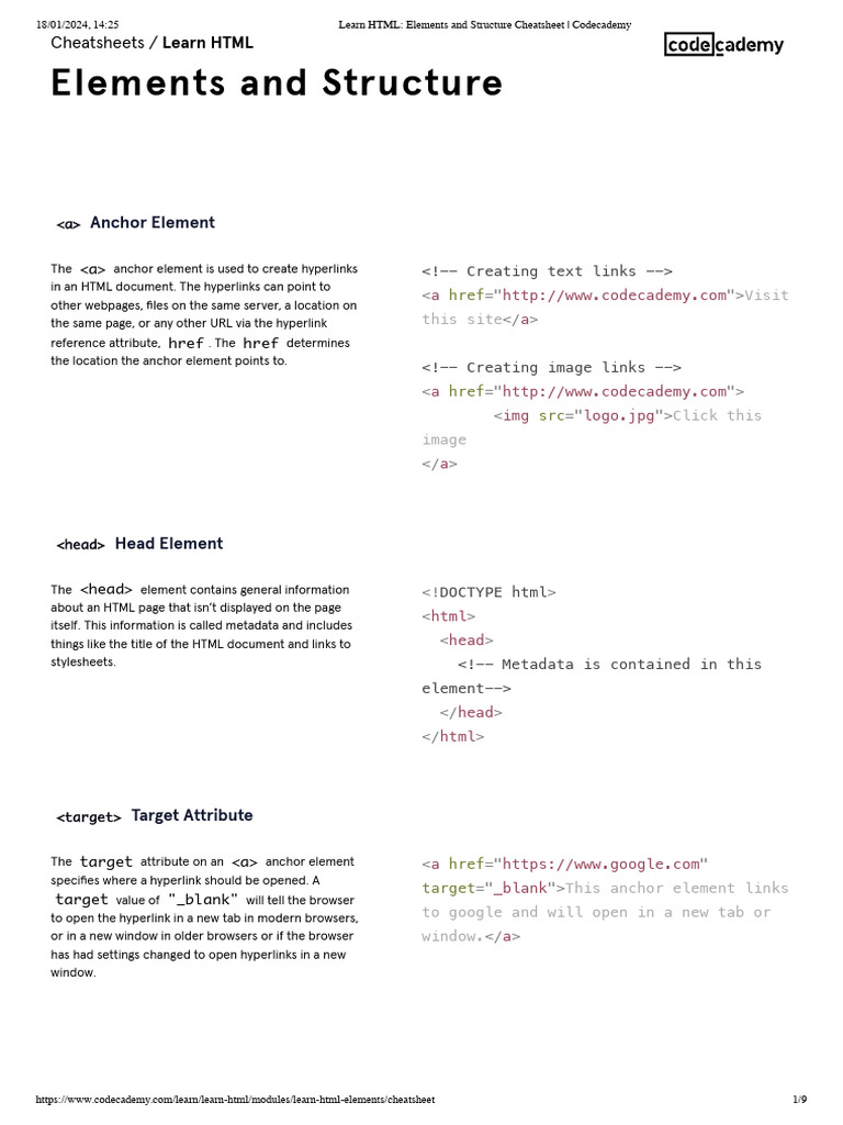 HTML training | PDF | Html Element | Html