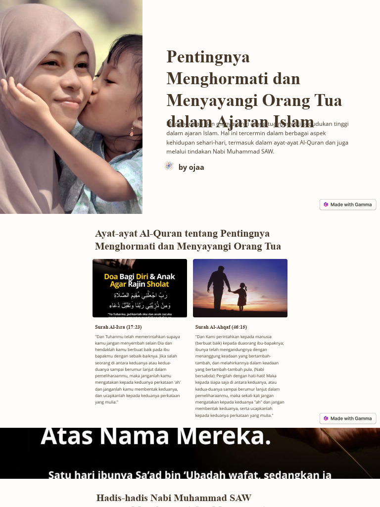 Pentingnya Menghormati Dan Menyayangi Orang Tua Dalam Ajaran Islam 2 | PDF