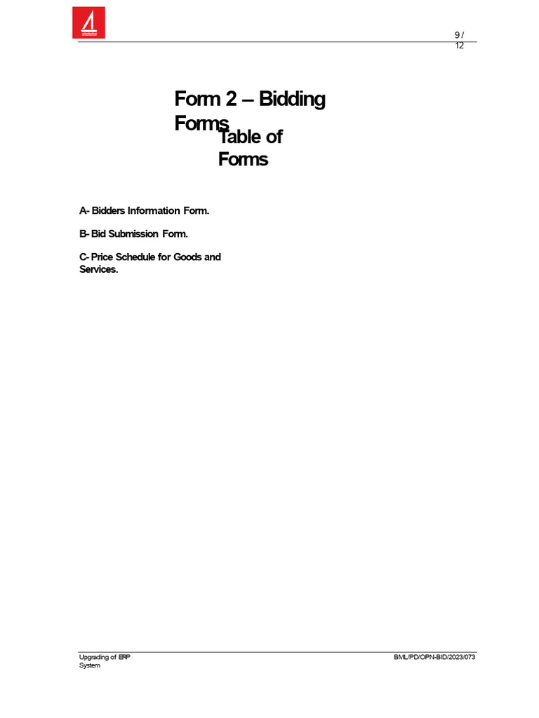 Bidding Forms | PDF | Taxes | Prices