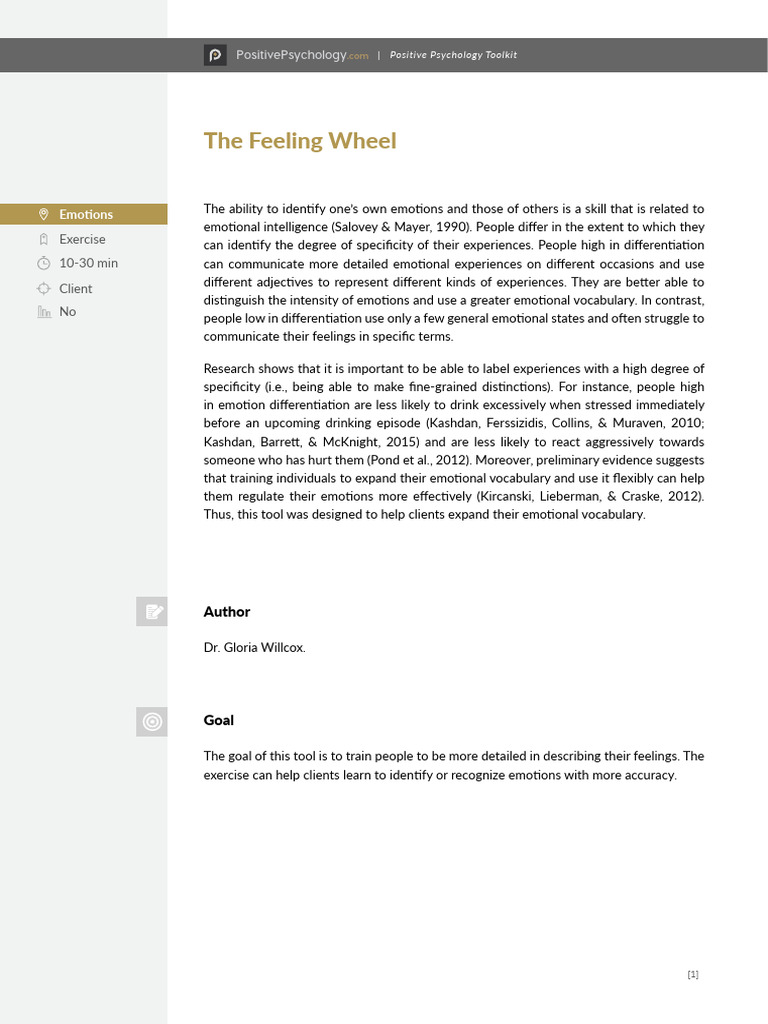 The Feeling Wheel | Download Free PDF | Feeling | Emotions