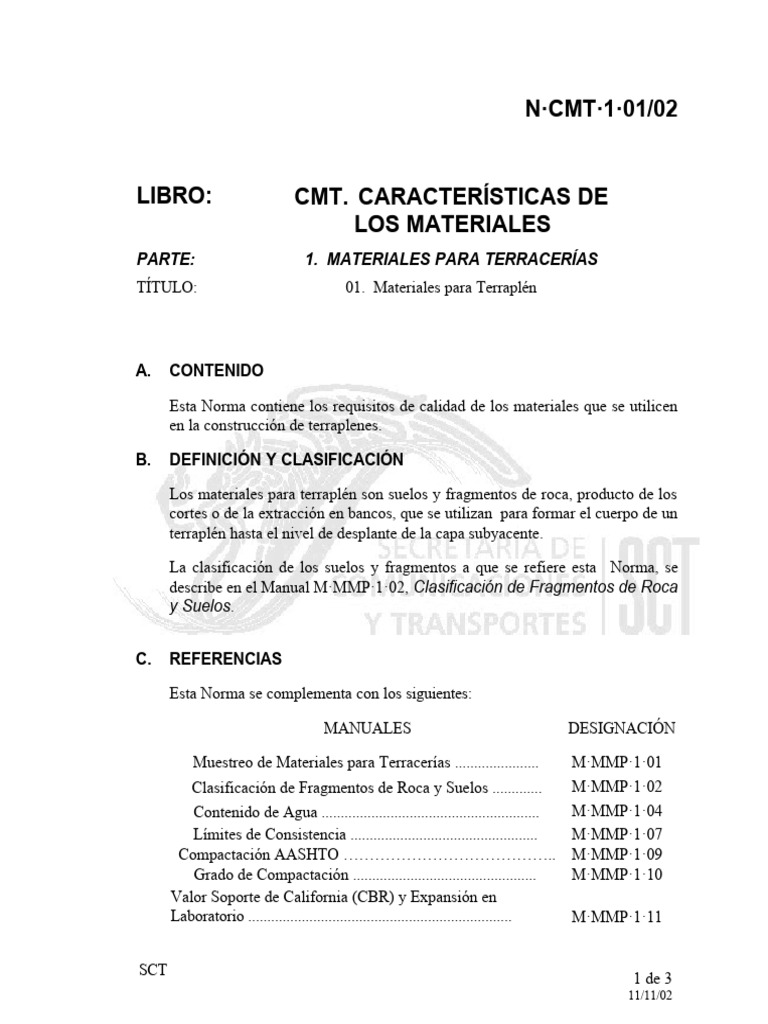 Normas de Calidad para Terraplenes | PDF | Agua