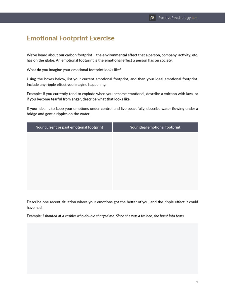 Emotional Footprint Exercise | PDF