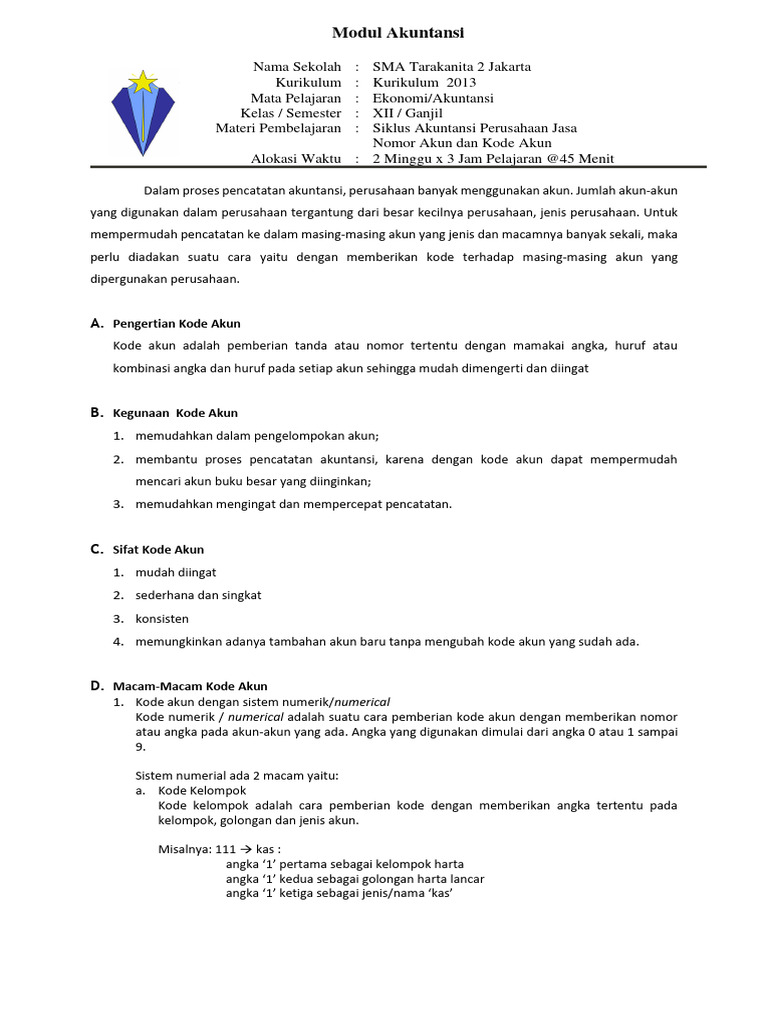Modul Nomor Dan Kode Akun | PDF