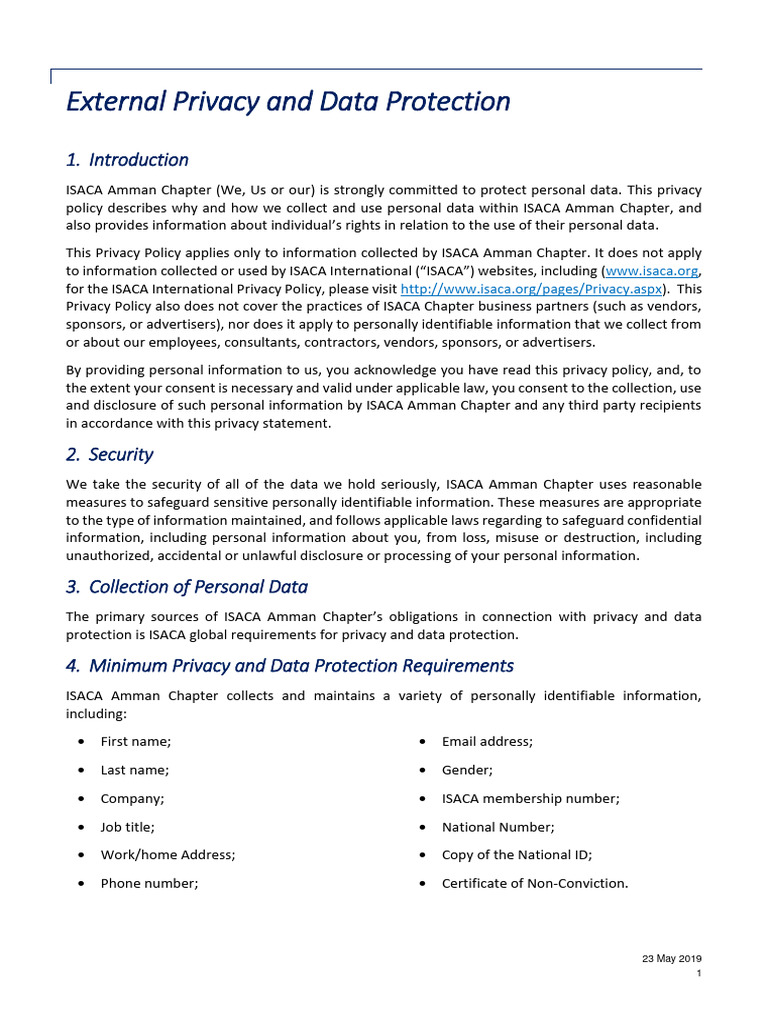 External Privacy and Data Protection | PDF | Privacy | Privacy Policy