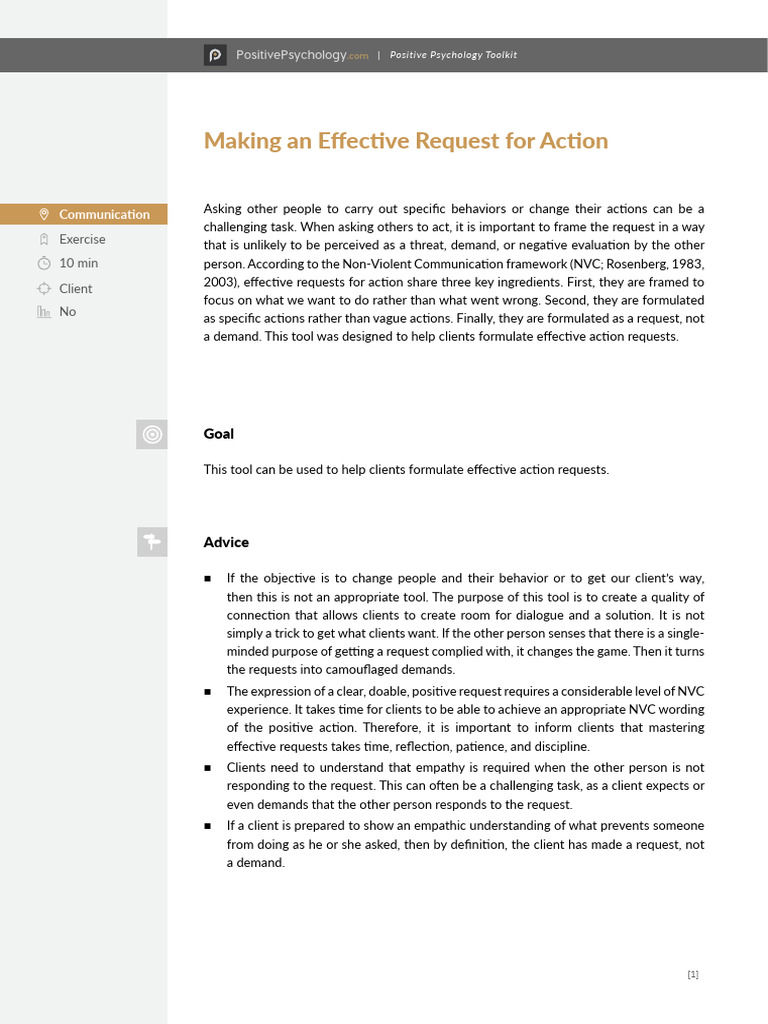 Making An Effective Request For Action | Download Free PDF ...