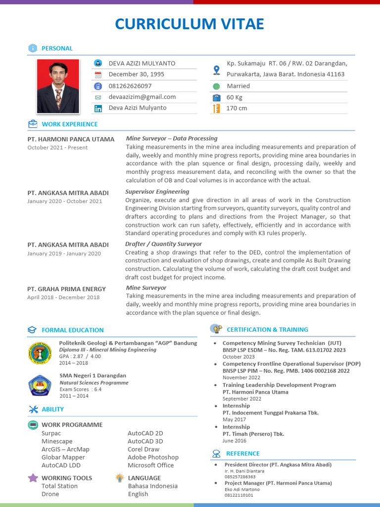 Curriculum Vitae Deva Azizi Mulyanto - English | PDF | Engineering