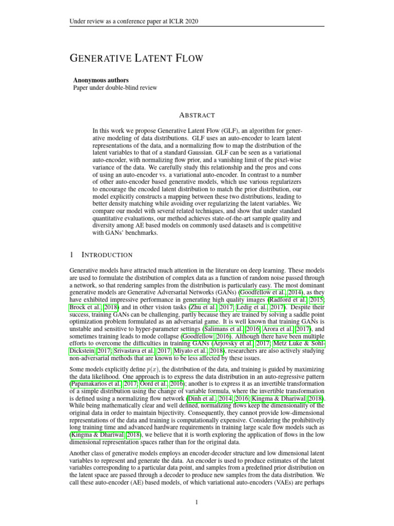 481 Generative Latent Flow | PDF | Normal Distribution | Variance