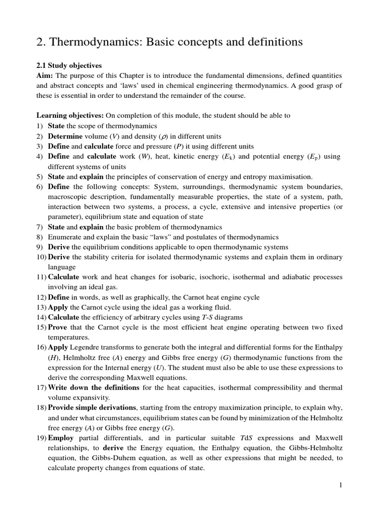 2-Thermodynamics Concepts and Separation Processes | PDF | Thermodynamics | Heat