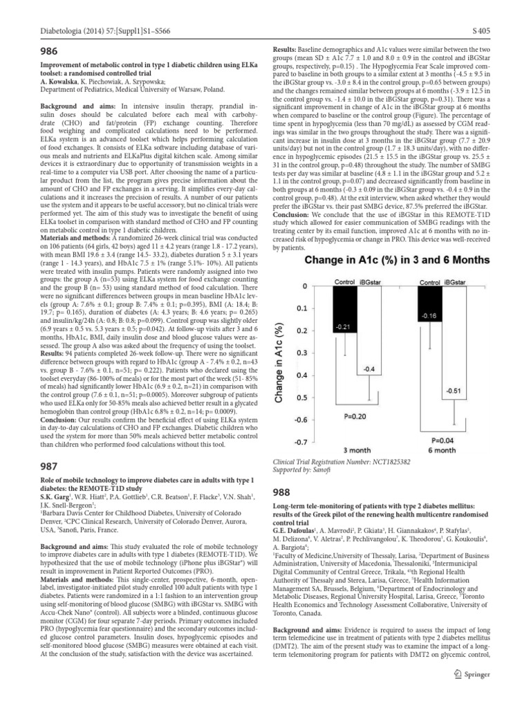 Diabetologia (2014) 57: (Suppl1) S1-S566: Clinical Trial Registration ...