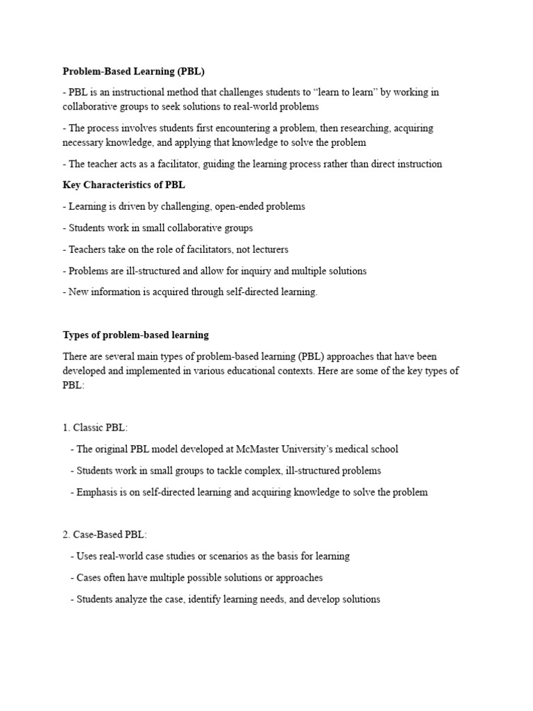 Problem-Based Learning | PDF | Procedural Knowledge | Learning