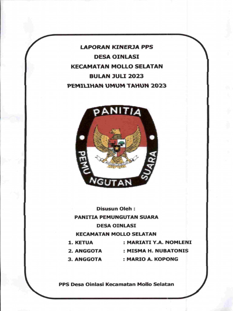 LK Desa Oinlasi Bulan Juli 2023 | PDF