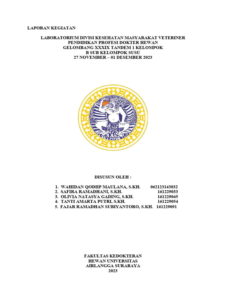LAPORAN - KEGIATAN - Lab - Kesmavet | PDF