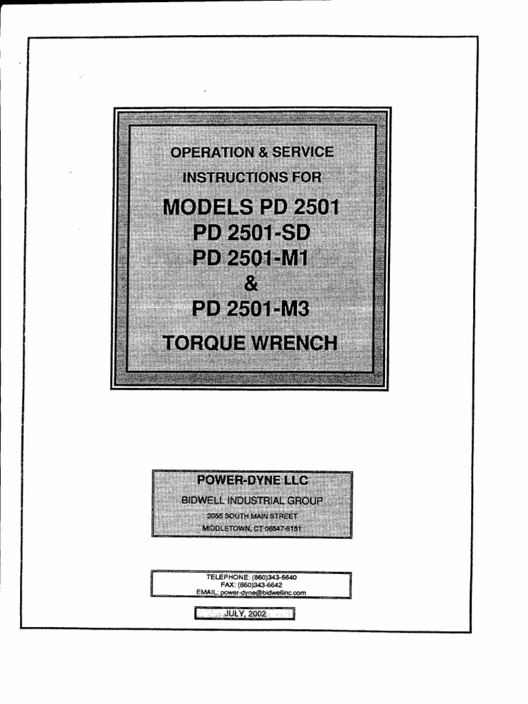PD2501 Operation & Service Manual | PDF