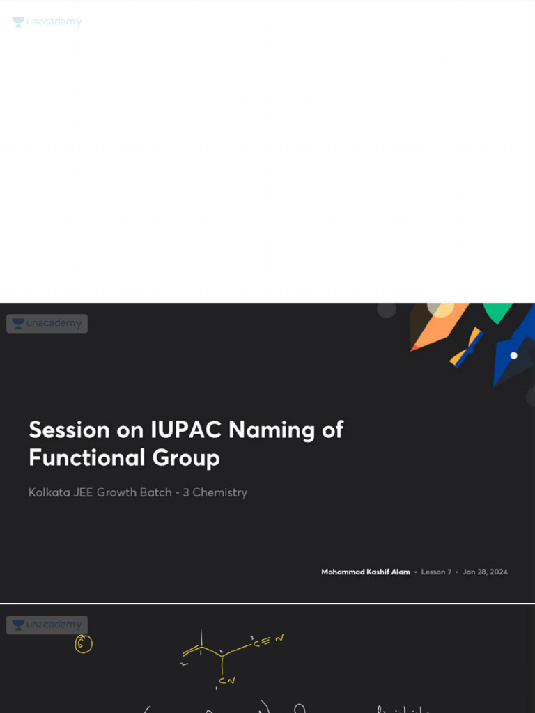 Session On IUPAC Naming of Functional Group With Anno | PDF