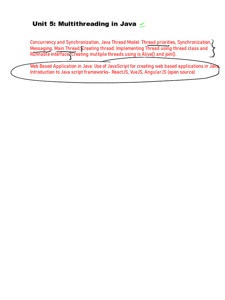 Unit5 PPL One Shot Annotated | PDF | Thread (Computing) | Java Script