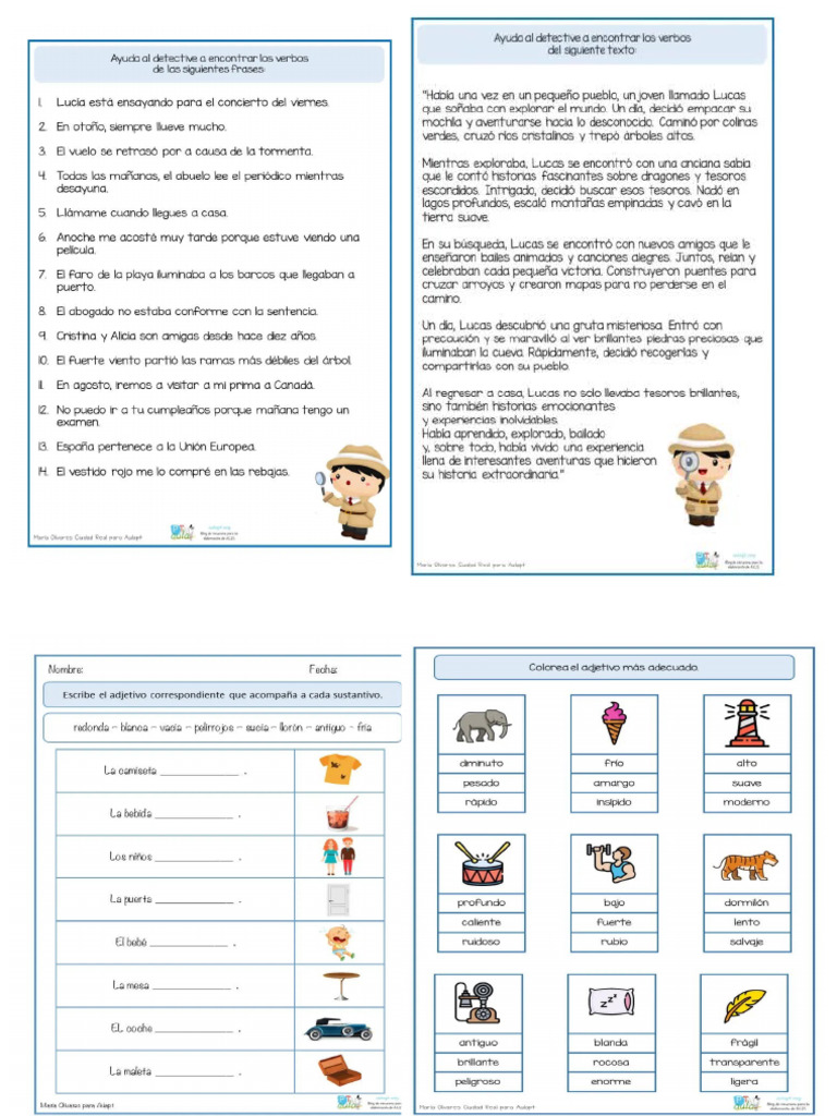 adjetivos y verbos | PDF