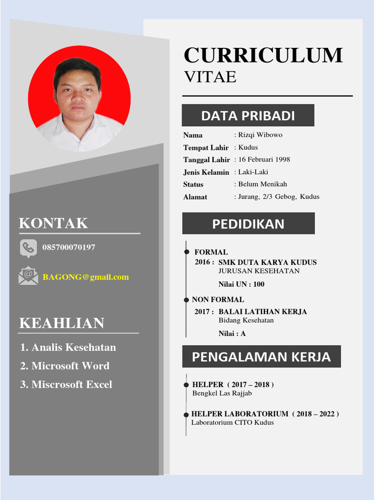 CV Rizqi Wibowo - SMK Duta Karya | PDF