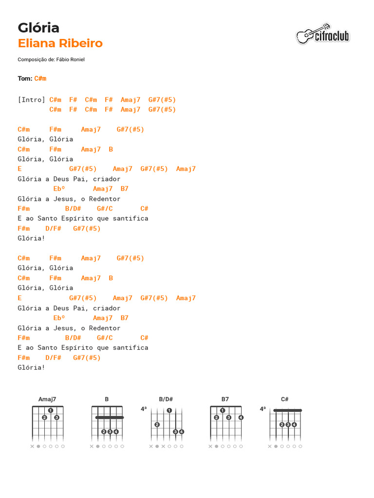 Cifra Club - Eliana Ribeiro - Glória | PDF