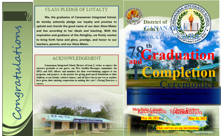 Cananaman Integrated School Graduation | PDF