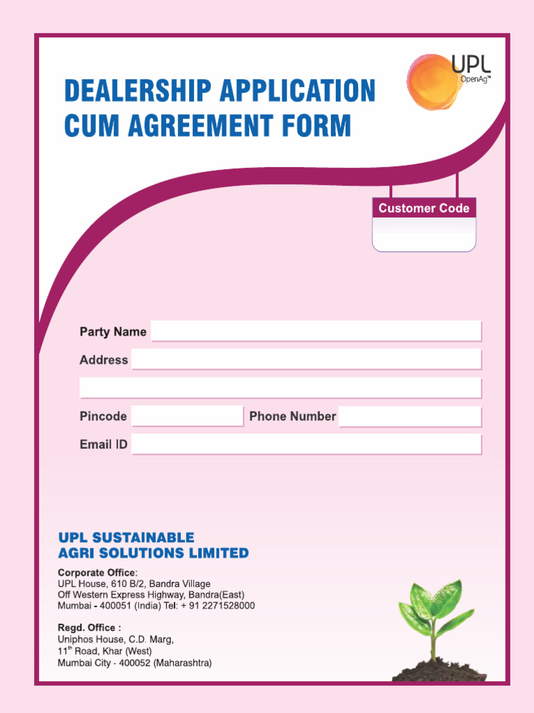 Dealership Form - Upl - Sas - 2021 | PDF