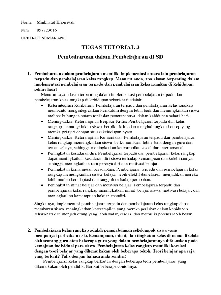 Tt3-Pembaharuan Dalam Pembelajaran | PDF | Karier & Perkembangan | Kesehatan Holistik