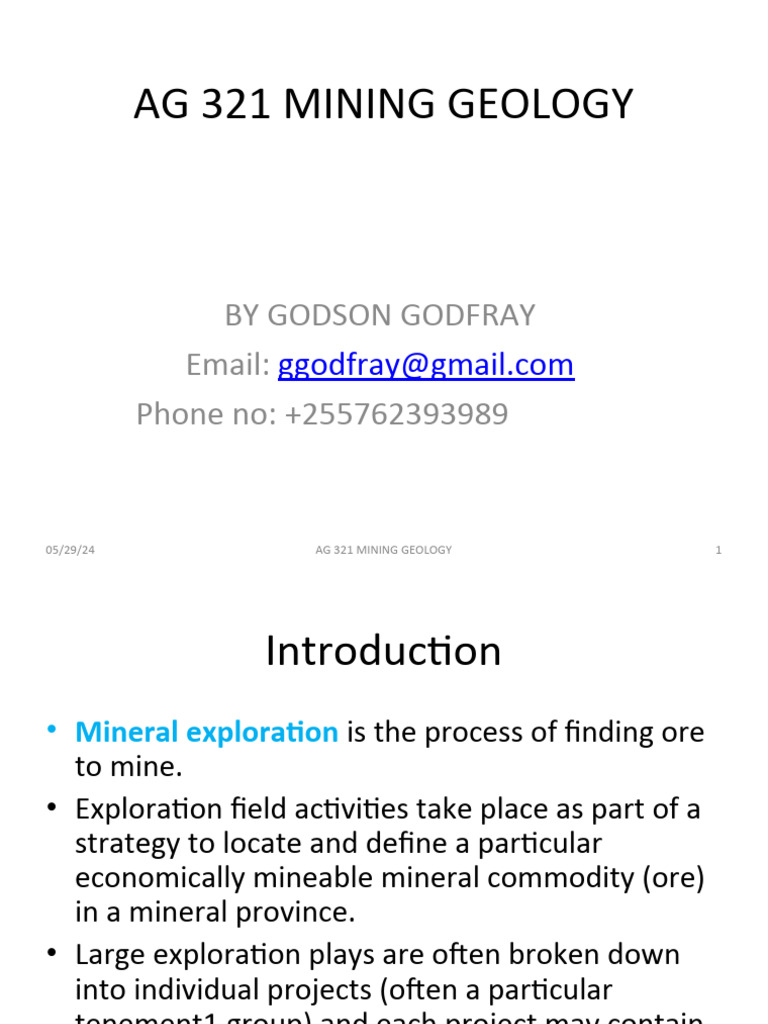 Mining Geology: Exploration Strategies | PDF | Mining | Ore