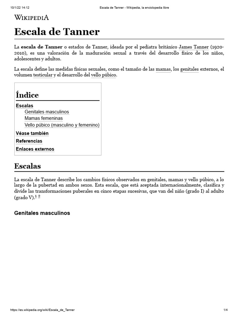 Escala de Tanner - Wikipedia, La Enciclopedia Libre | PDF | Pecho ...