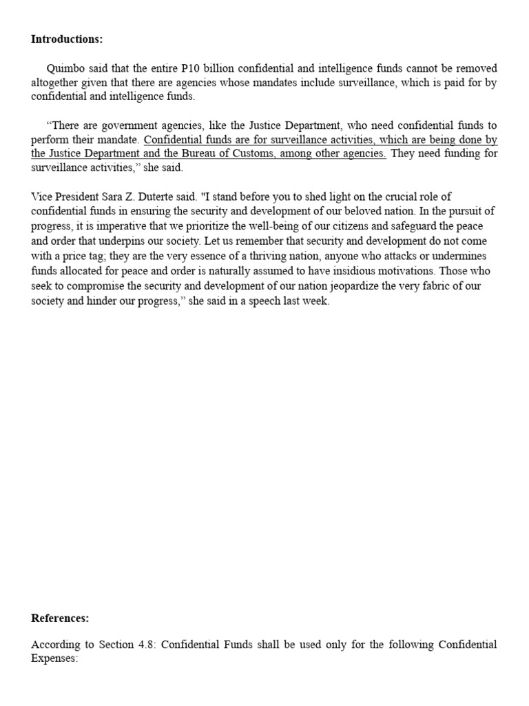 Confidential Funds Debate | PDF | Payments | Expense