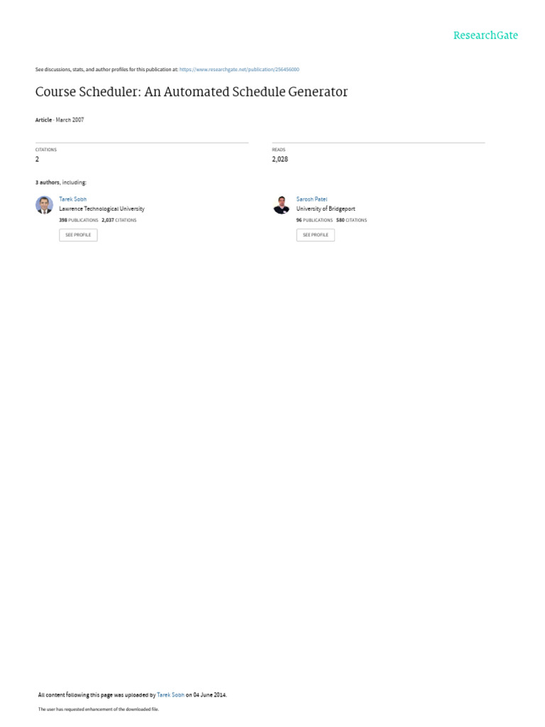 Course Scheduler An Automated Schedule Generator JP | PDF | Java (Software Platform) | Computing