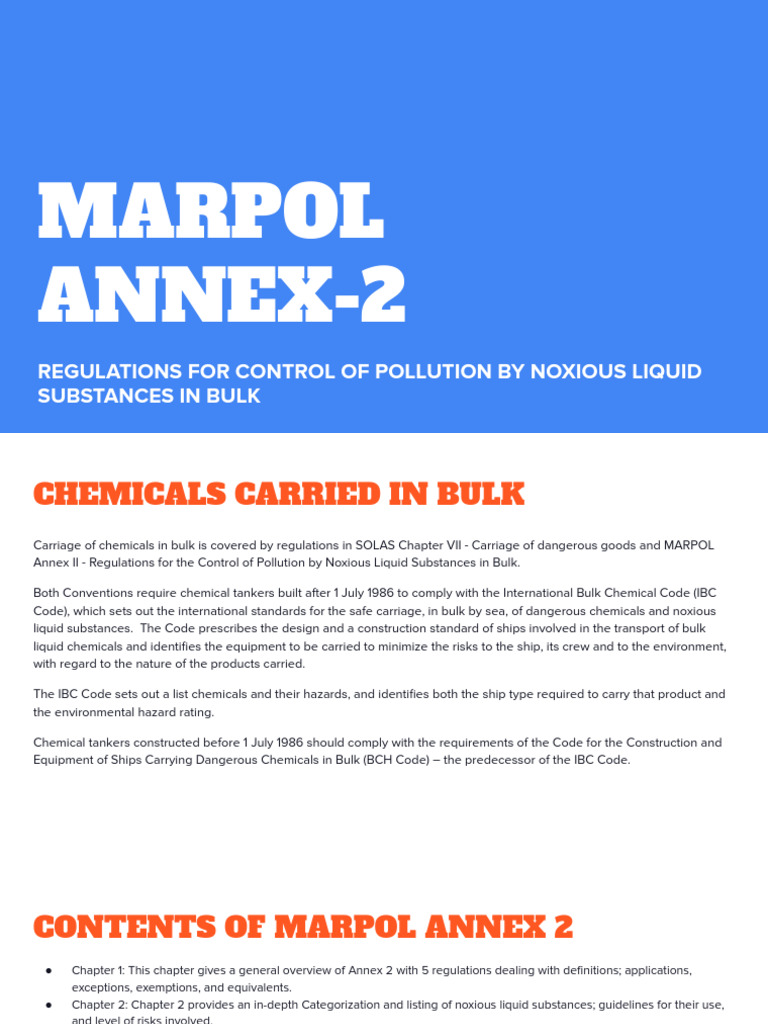 Marpol Annex 2 | Download Free PDF | Ships