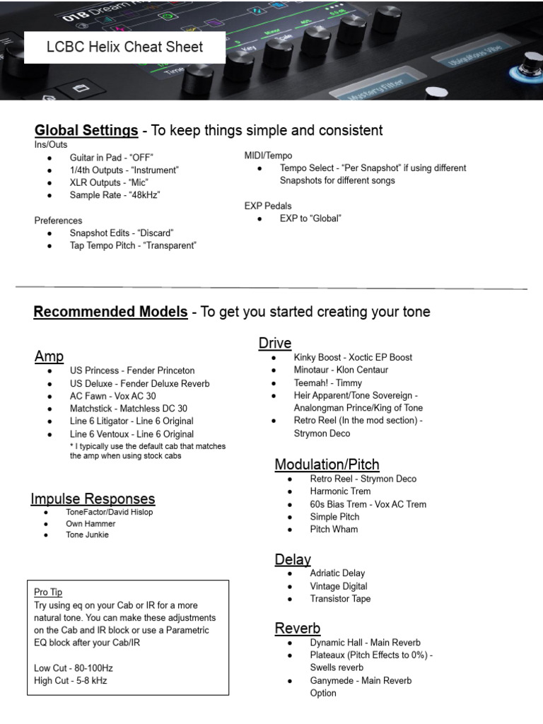 LCBC Helix Guide | PDF | Sound Technology | Music Technology