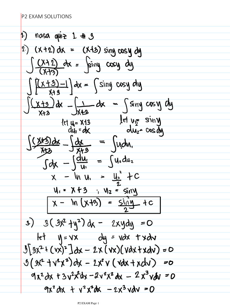 Mat 052 p2 Exam Solutions | PDF