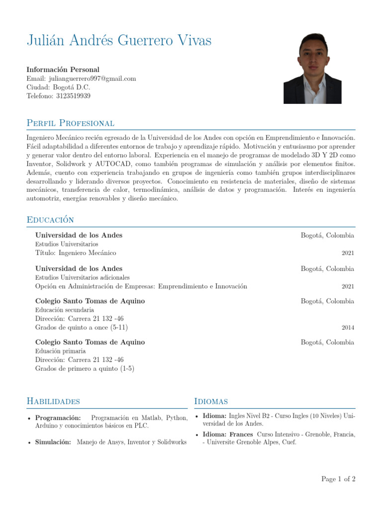 CV JGF | PDF | Ingeniería mecánica | Ingeniería