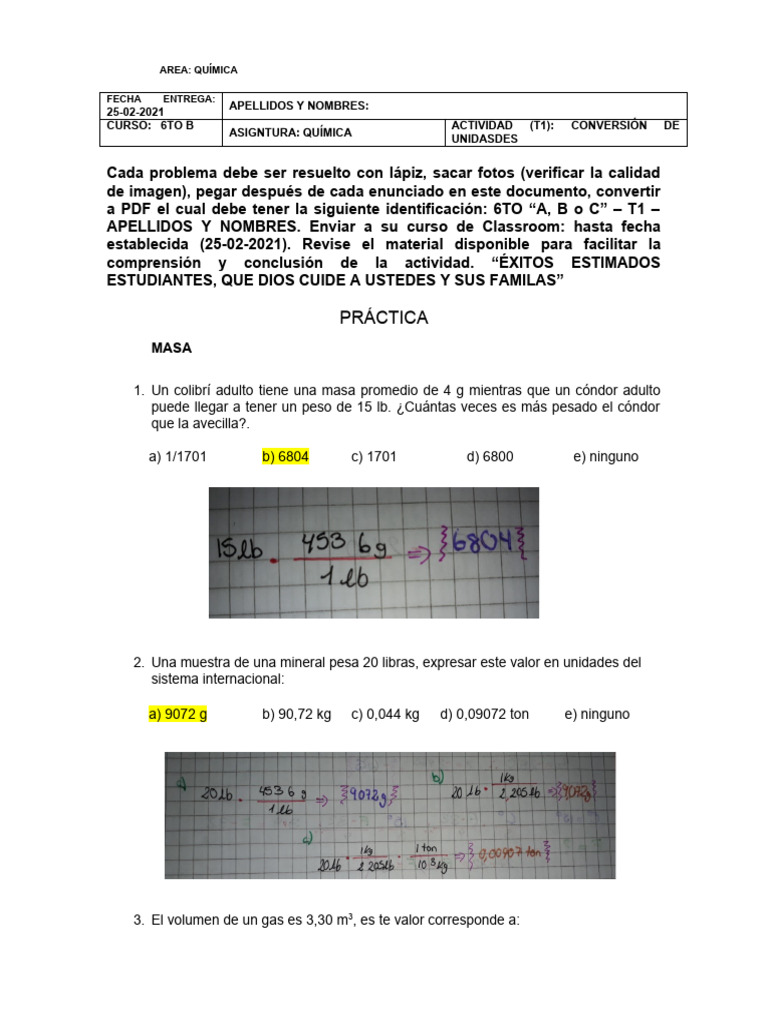 6to Sec Práctica - Conversiones | PDF | Sistema Internacional de Unidades | Cantidades fisicas