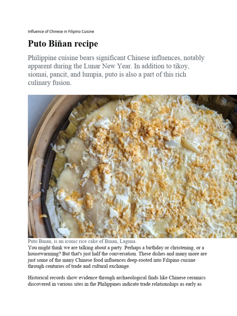 Influence of Chinese in Filipino Cuisine | Download Free PDF | Chinese ...