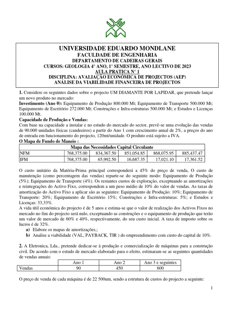 Viabilidade Financeira de Projetos de Investimento | PDF ...
