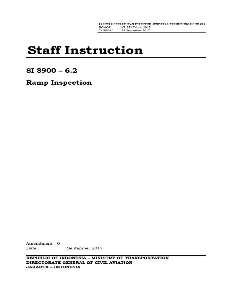 Si 8900-6.2 - Ramp Inspection | PDF | Regulatory Compliance | Aviation