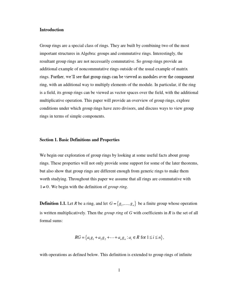 Group Rings | PDF | Ring (Mathematics) | Group (Mathematics)