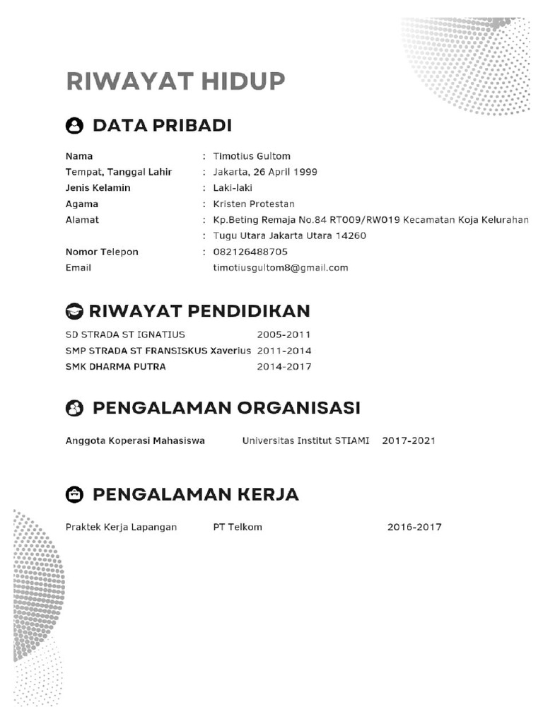 Riwayat Hidup Timo | PDF