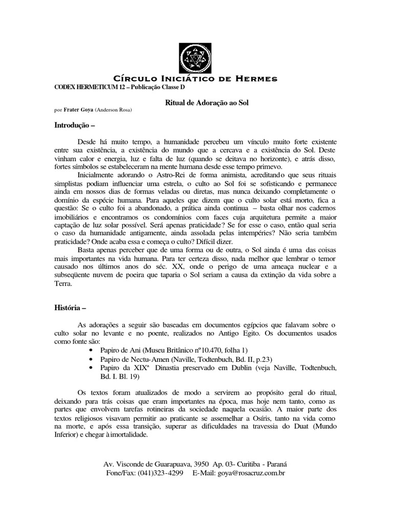 Codex 12 Adoracao Ao SOL | PDF | Sol | Deus