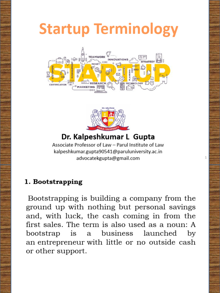 65-50+ Startup Terminology Compiled by DR Kalpesh Gupta | PDF | Startup Company | Small Business ...